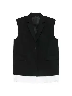 JUUN.J Sleeveless Layered Waistcoat - Black