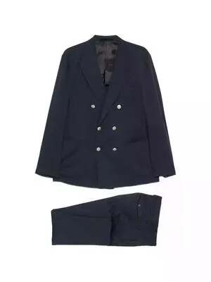 Eleventy Double-breasted Chest-pocket Suit - Blue