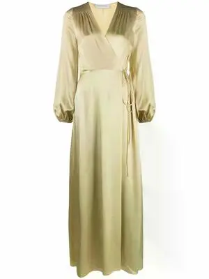 Carine Gilson Waist-tied Silk Night Dress - Neutrals