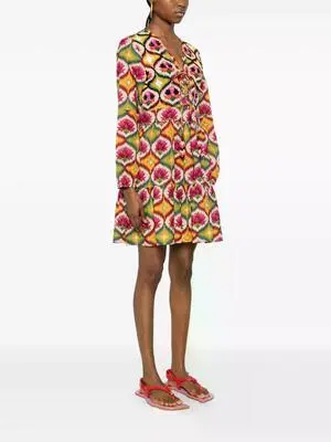 CONNOR&BLAKE Sequin-embellished Geometric-print Mini Dress