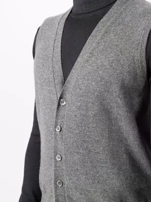 DELL'OGLIO Cashmere V-neck Cardigan - Grey