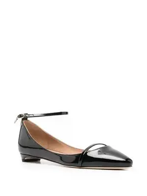 MALONE SOULIERS Mary Ankle-strap Ballet Flats - Black