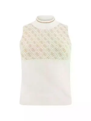 Guess Monogram Pattern Mock-neck Top
