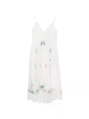 DREAM CATCHER Embroidered Eyelet-detail Midi Dress - White