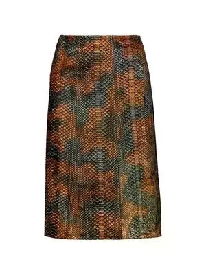 Prada A-line Snake Effect Skirt