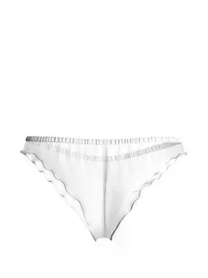 MAISON CLOSE Panorama Ruffled Tanga Briefs - White