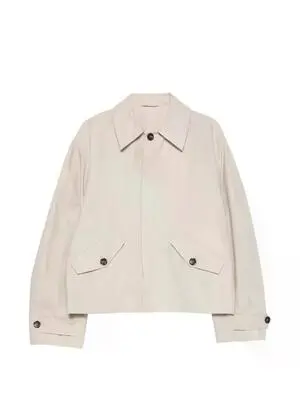 Séfr Beige Cotton Button-up Shirt Jacket