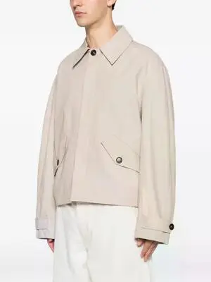 Séfr Beige Cotton Button-up Shirt Jacket