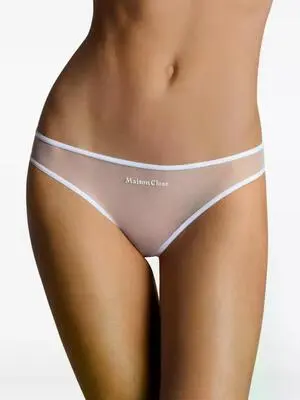 MAISON CLOSE Panorama Mesh Briefs - White