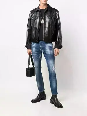 Philipp Plein Ripped Skinny Jeans - Blue