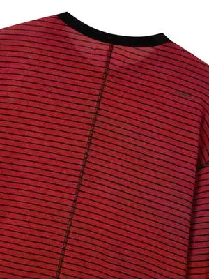 STUDIO TOMBOY Striped Henley T-shirt - Red