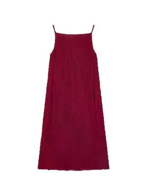 STUDIO TOMBOY Textured Tie-waist Midi Dress - Red