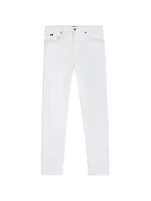 BOSS Logo Patch Slim Cut Jeans - White