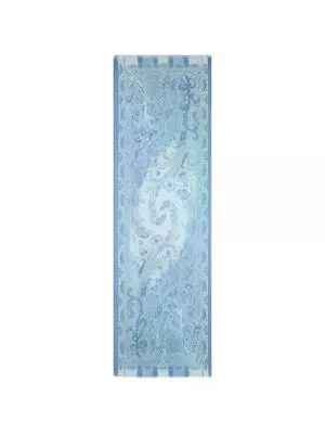 Etro Floral-motif Silk Scarf - Blue