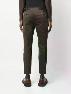 PT TORINO Cropped Tailored Trousers In Auburn Cotton Blend