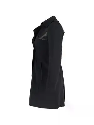 Theory Double-breasted Leather-trim Trench Coat