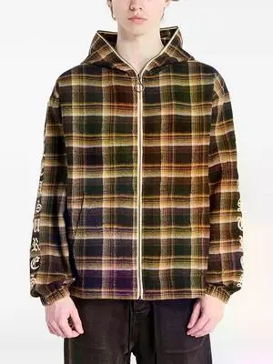 PLEASURES Groove Plaid Hooded Jacket
