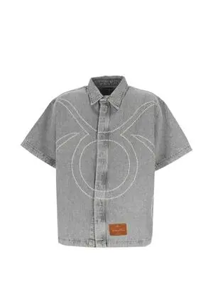 GARCIAS Stud-embellished Denim Shirt - Grey