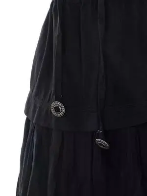 Pinko Sleeveless Cotton Maxi Dress With Flounce And Ribbons - Black