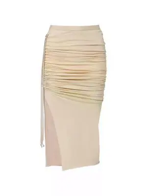 Rick Owens Ruched Side-slit Midi Skirt