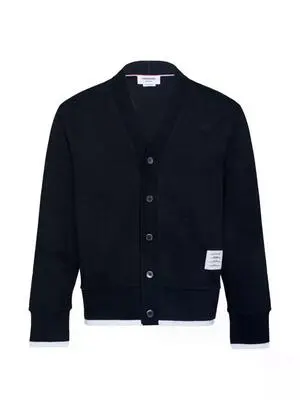 Thom Browne V-neck Cardigan With Contrast Tipping