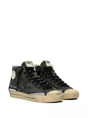 CRIME LONDON Recut High Distressed-effect High-top Sneakers