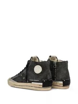CRIME LONDON Recut High Distressed-effect High-top Sneakers