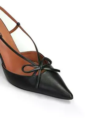 Lola Cruz Audrey Bow-detail Slingback Pumps - Black