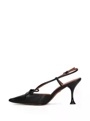Lola Cruz Audrey Bow-detail Slingback Pumps - Black