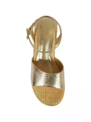 Schutz Metallic -tone Leather Platform Sandals