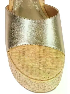 Schutz Metallic -tone Leather Platform Sandals