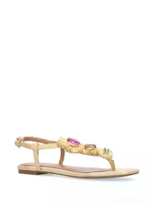 BIBI LOU Raffia Crystal-embellished Sandals