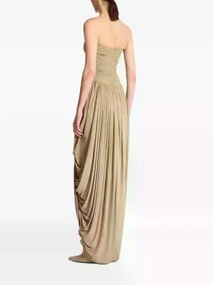 Balmain Draped Strapless Jumpsuit