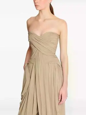 Balmain Draped Strapless Jumpsuit