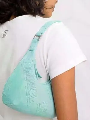 By Far Amber Perforated Logo Shoulder Bag