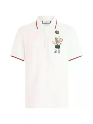 Philipp Plein Tennis Patch Polo Shirt - White