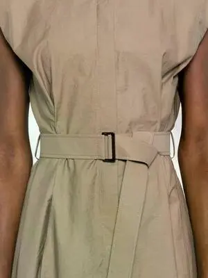 Brunello Cucinelli Belted Sleeveless Midi Dress