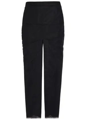 Rick Owens Sliced Tulle Midi Skirt - Black