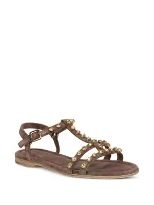 KENNEL&SCHMENGER Carly Crystal-Embellished T-Bar Sandals Brown