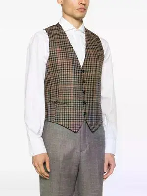 Tagliatore Shepherd's Check Virgin Wool Waistcoat
