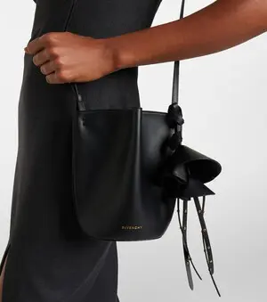 Givenchy Snap Mini Leather Bucket Bag - Black