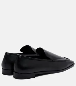 A.emery Lane Leather Loafers With Gold Hardware - Black
