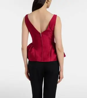 Roland Mouret Peplum Taffeta Top - Pink