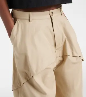 Loewe Wide-leg Cotton Trousers - Beige