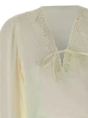 BOSS Openwork-embroidered Scalloped-hem Blouse