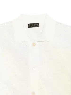 DELL'OGLIO Crochet-knit Short-sleeve Shirt - White
