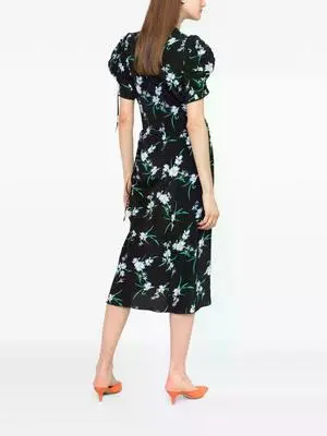 N°21 Floral Print Draped Midi Dress