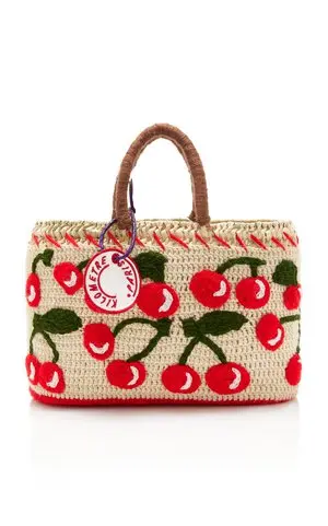Kilometre Paris La Isla Mon Cherry Raffia Tote Bag - Multi