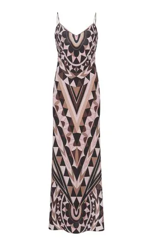 Emilio Pucci Printed Silk Crepe De Chine Maxi Dress - Multi