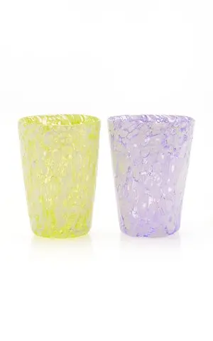 MODA DOMUS Exclusive La Isla Set-of-two Murano Glass Tumblers - Multi